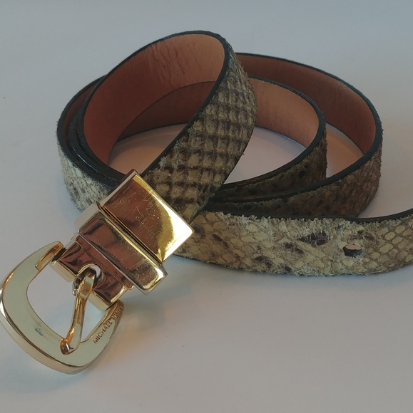 Michael Kors | Accessories | Michael Kors Leather Snakeskin Print Belt ...